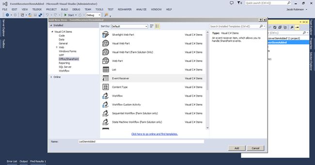 Create a Custom List Level Event Receiver For Item Added To SharePoint 2013